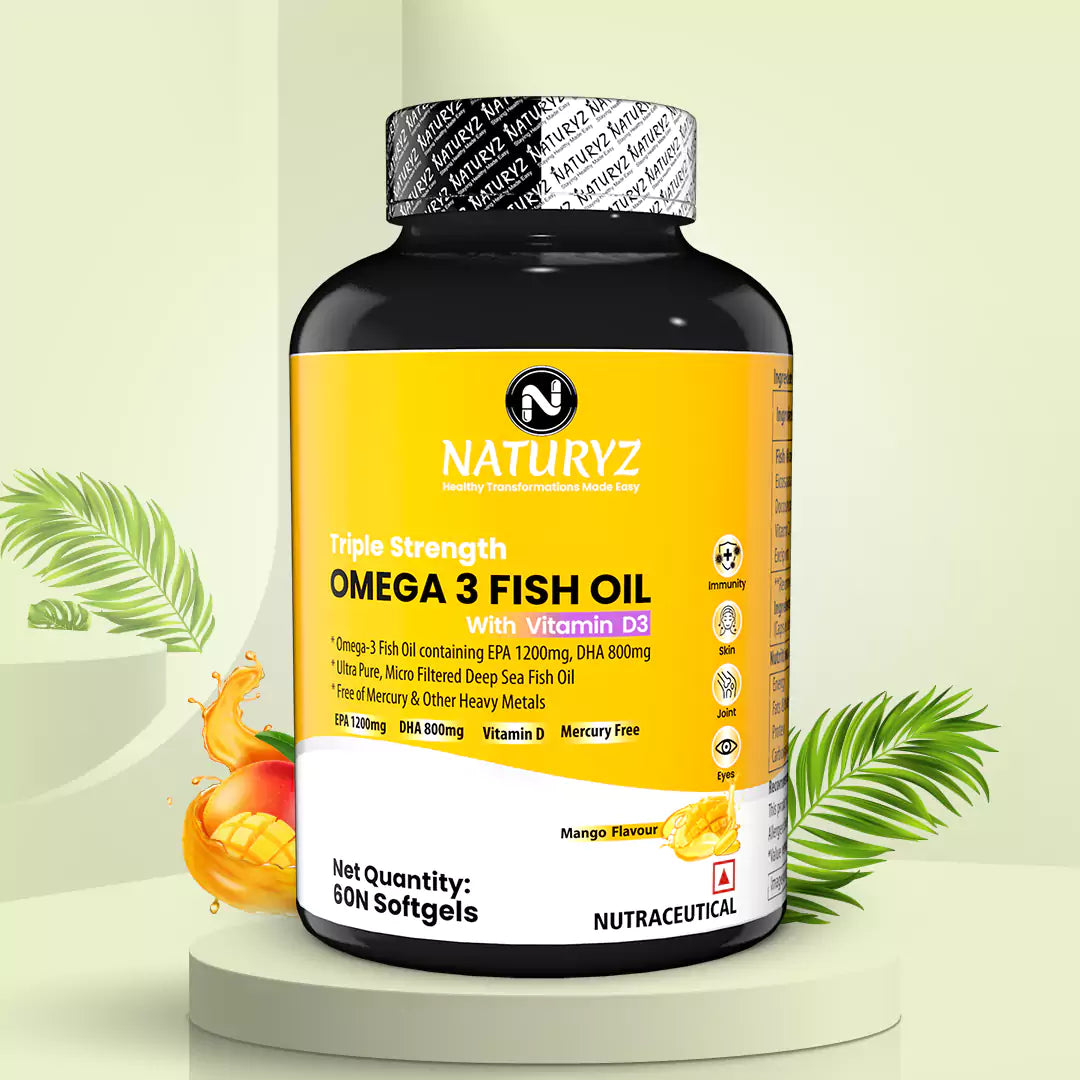 Buy World's 1st Mango Flavored Triple Omega 3 Fish Oil | Naturyz
